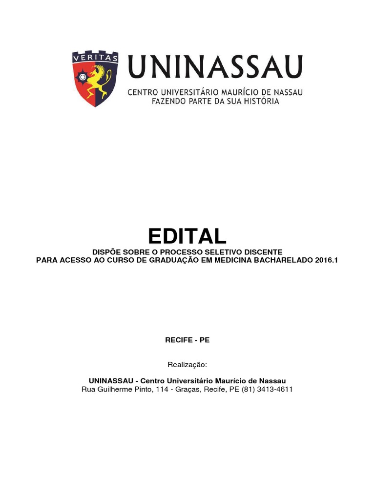 Edital Vestibular Medicina 2016.1 UNINASSAU | PDF | Trigonometria | Ondas