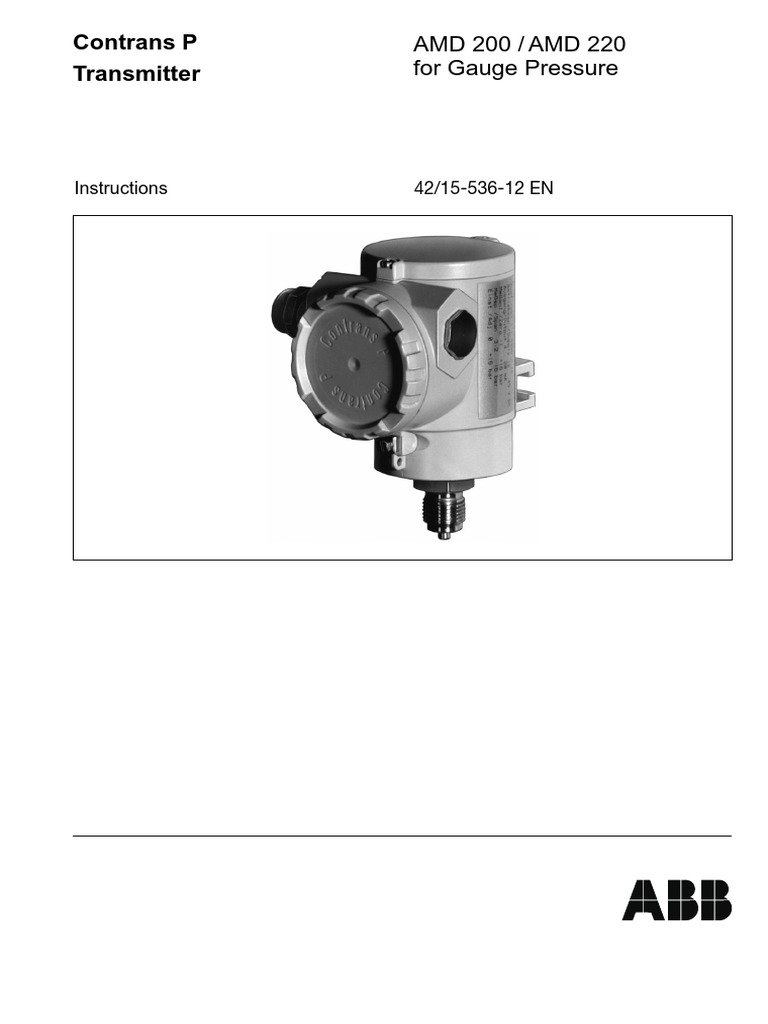 ABB - AMD220 Pressure Gauge | PDF | Electrical Connector | Printed ...