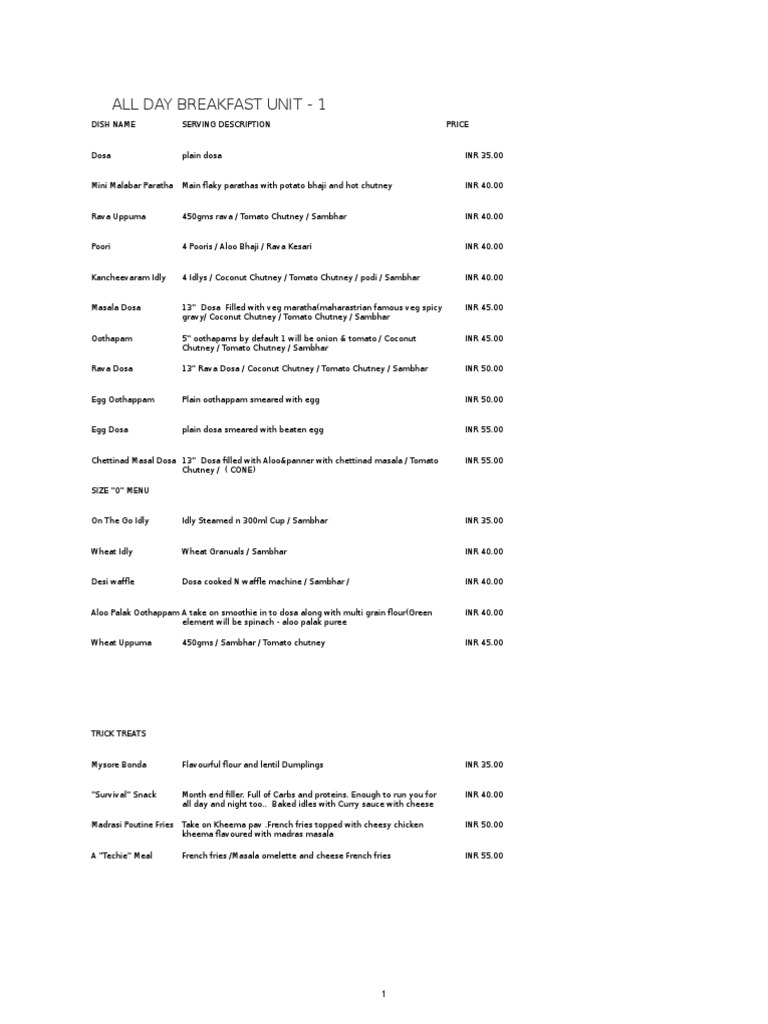 EON Menu Updated | PDF | Curry | Potato