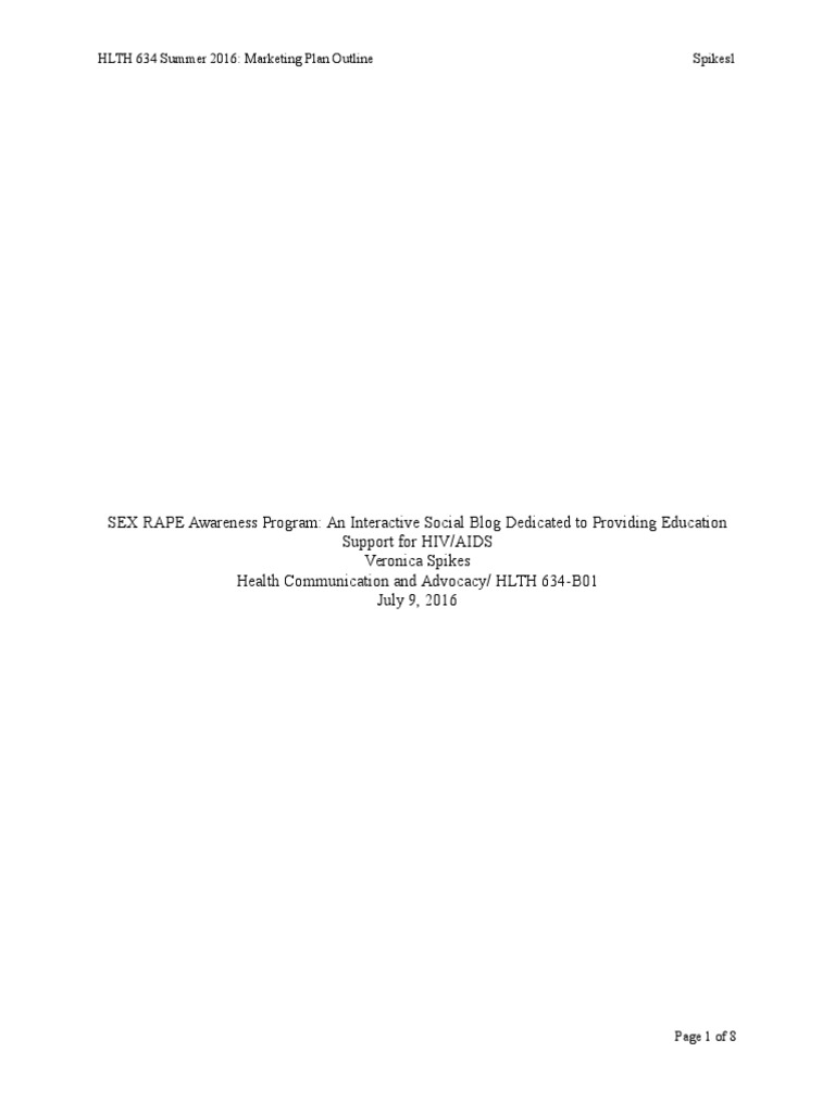 Mini Marketing Plan Outline | PDF | Hiv/Aids | Preventive Healthcare