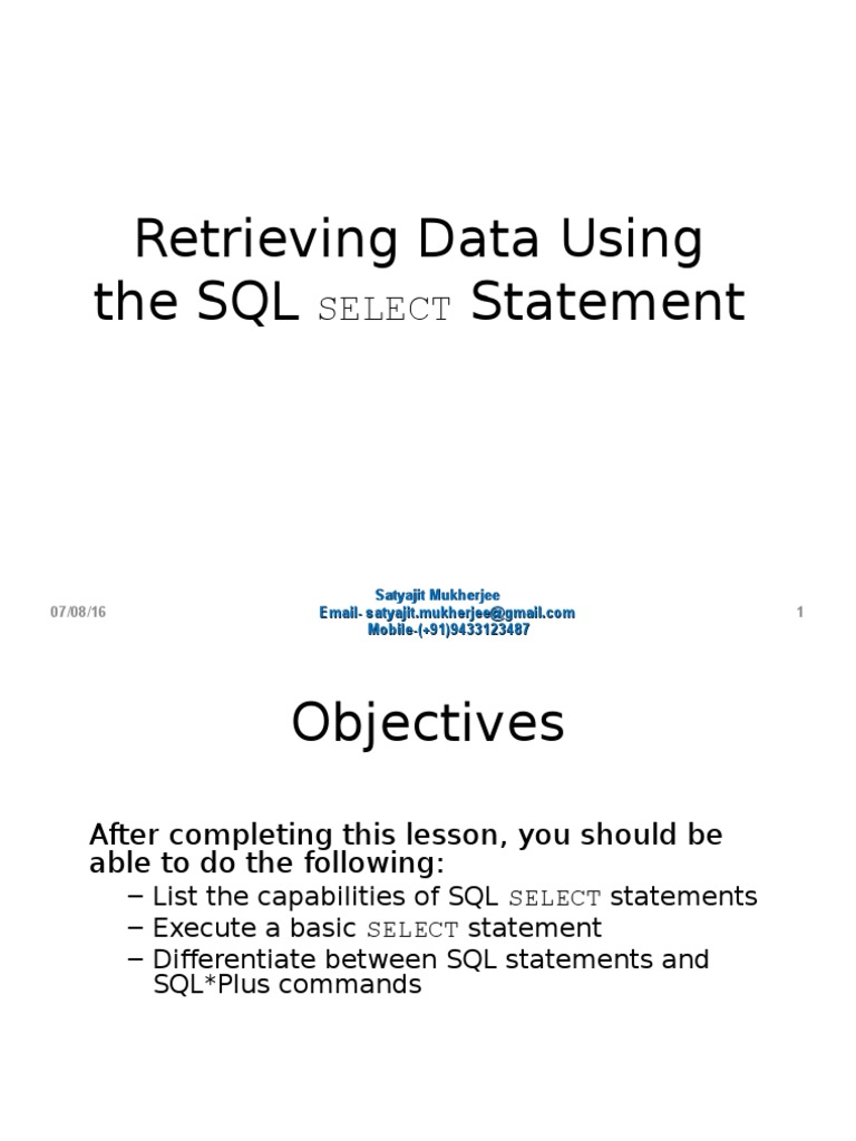 Les 01 | PDF | Sql | Table (Database)