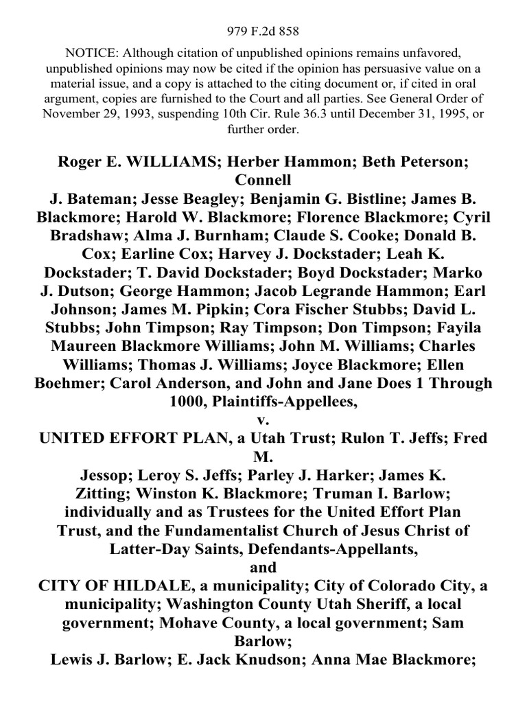 Roger E. Williams Herber Hammon Beth Peterson Connell J. Bateman Jesse ...