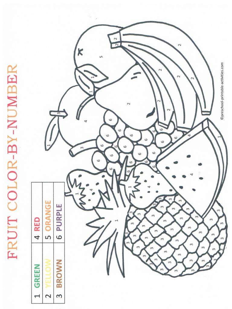 Color by Number Fruit PDF | PDF