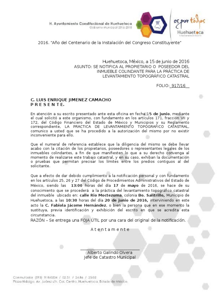 Notificación LTC | PDF | México | Geomática