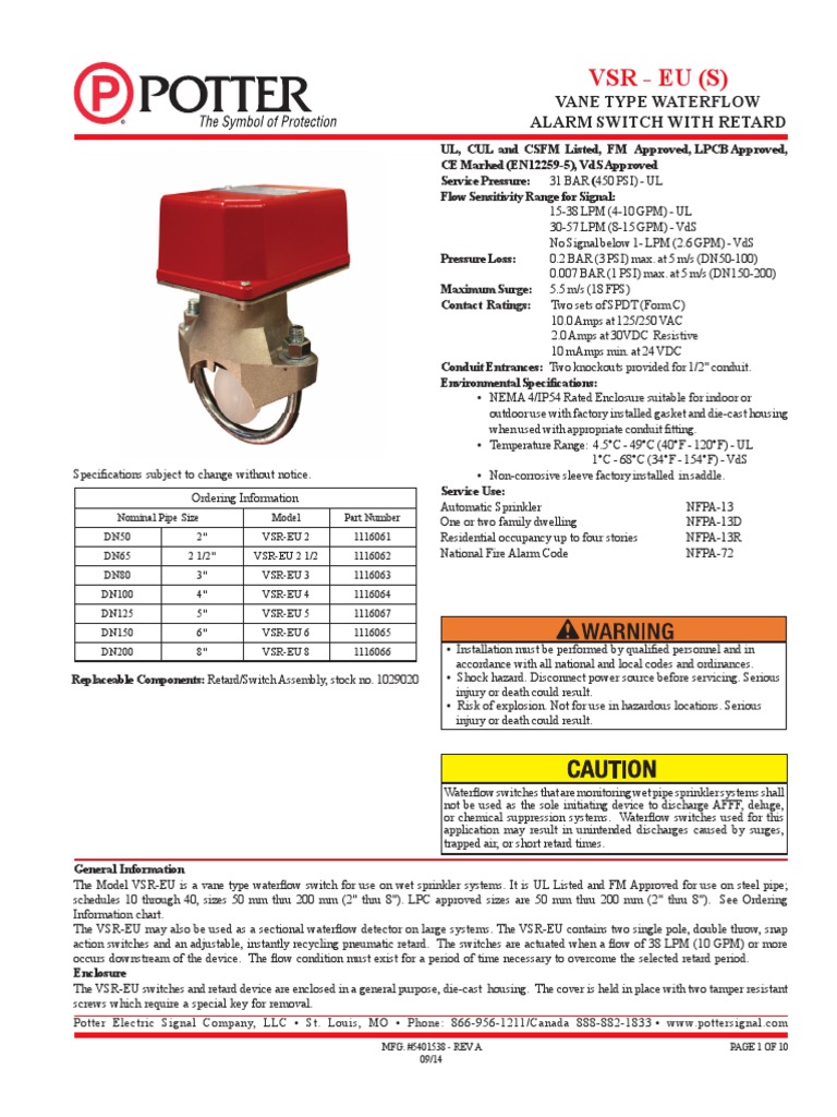 VSR Eu | PDF | Fire Sprinkler System | Pipe (Fluid Conveyance)