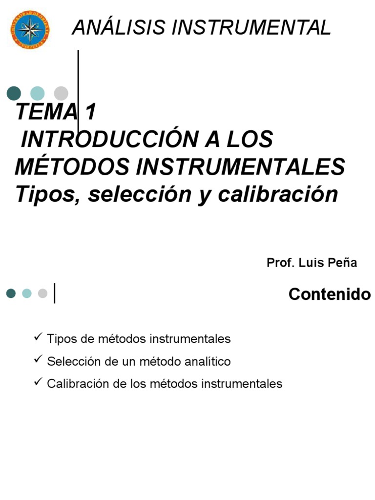 Tema 1 Introducción A Los Métodos Instrumentales Clase Repaso III-2015 ...