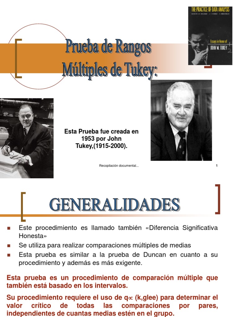 Prueba de Tukey: Comparación de Medias | PDF | Métodos de búsqueda ...