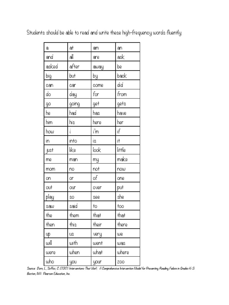 Grade 2 High-Frequency Word Guide | PDF