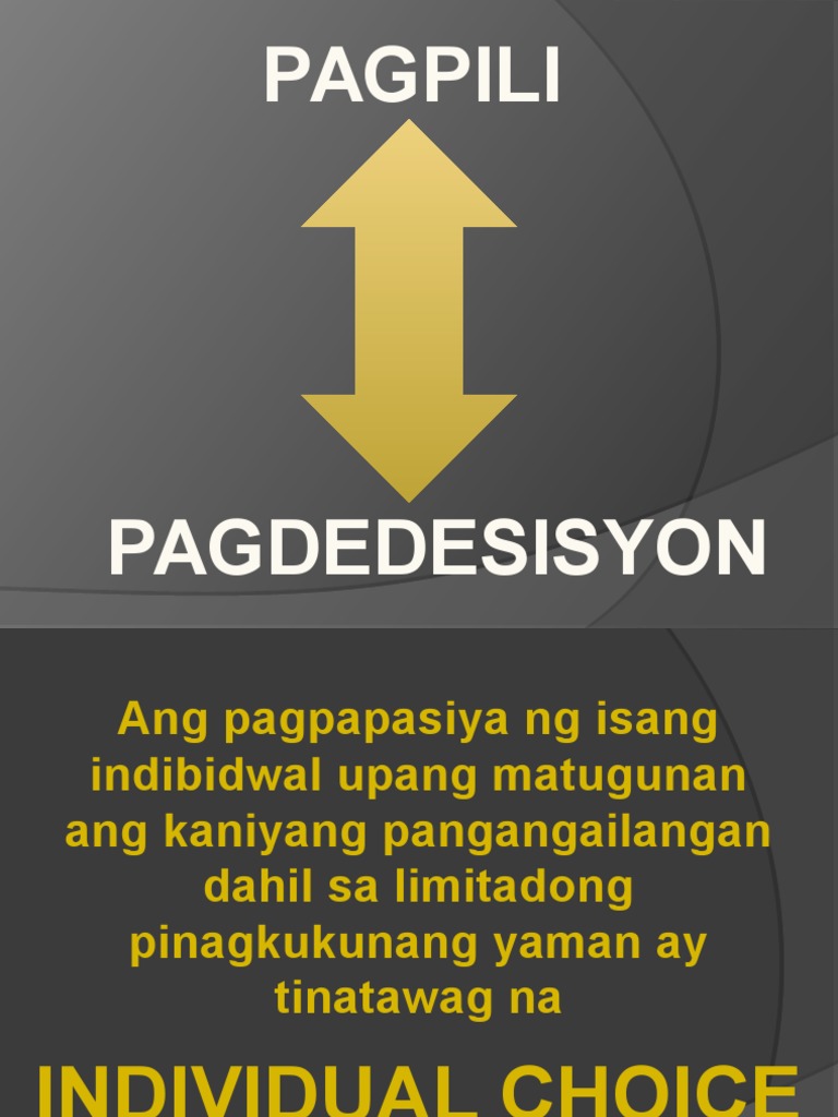 Aralin2 Pagpili at Pagdedesisyon | PDF