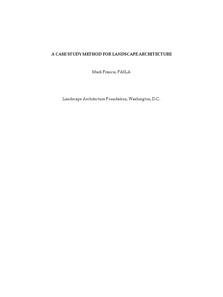 Case Study Method in Landscape Architecture | PDF | Case Study ...