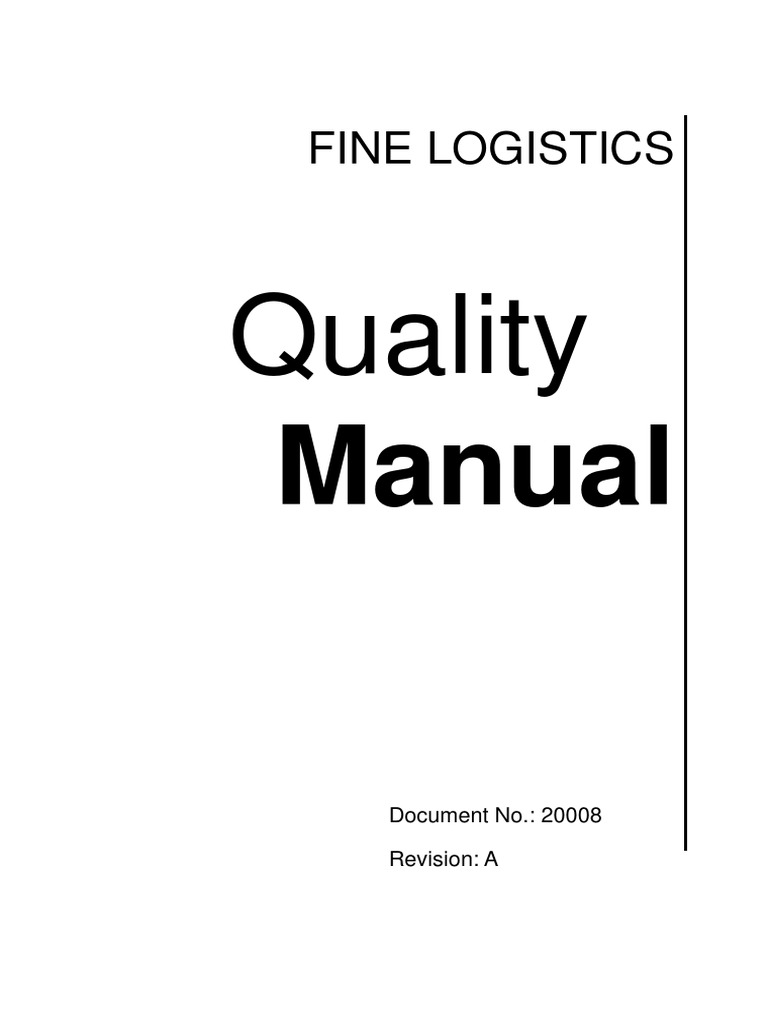 Logistics Quality Manual | PDF | Verification And Validation | Audit