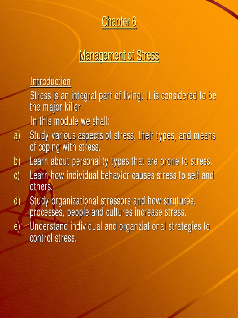 Organisation Behavior Stress Management PDF | Download Free PDF ...