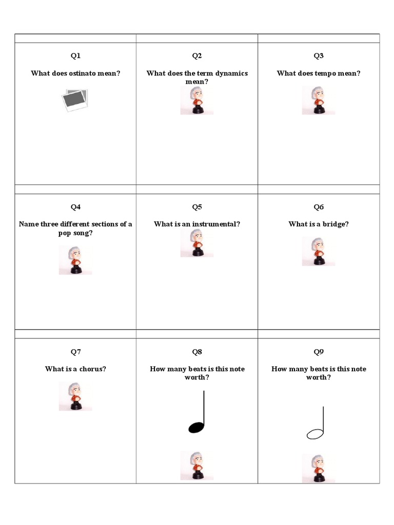 Quiz Quiz Trade Cards Template | PDF | Art