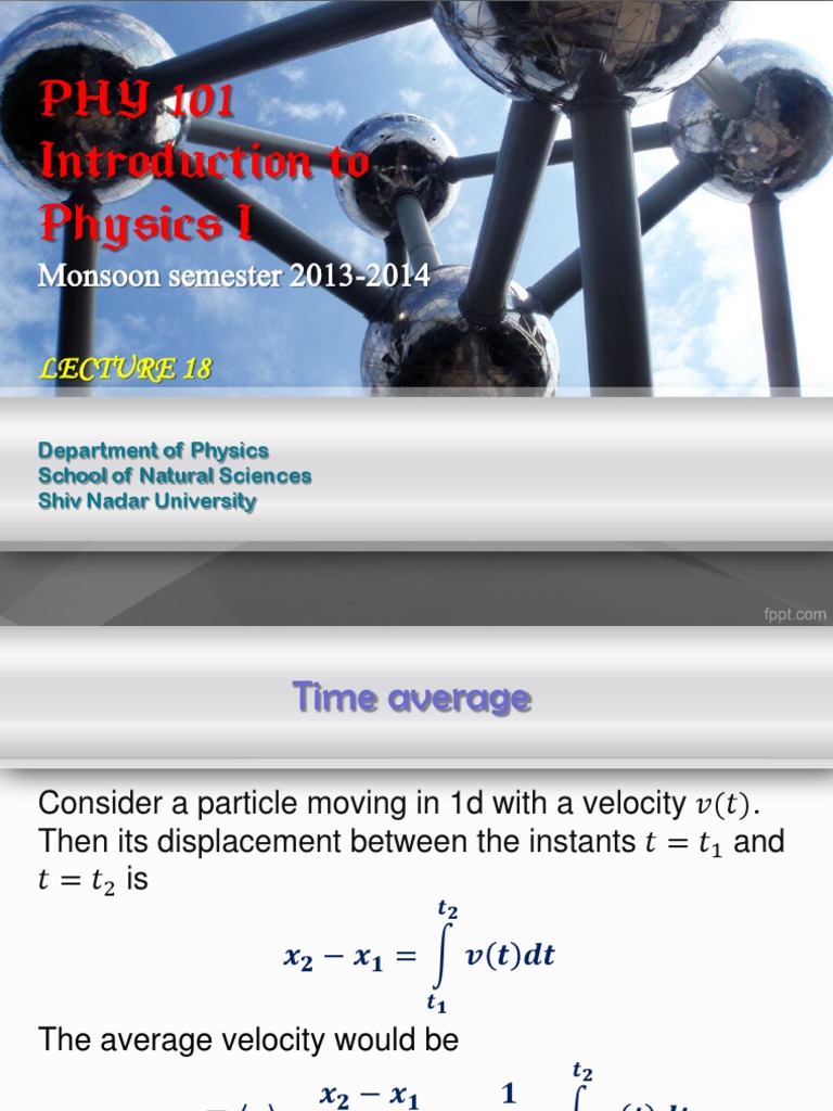 PHY 101 - Introduction To Physics I: Monsoon Semester 2013-2014 | PDF ...