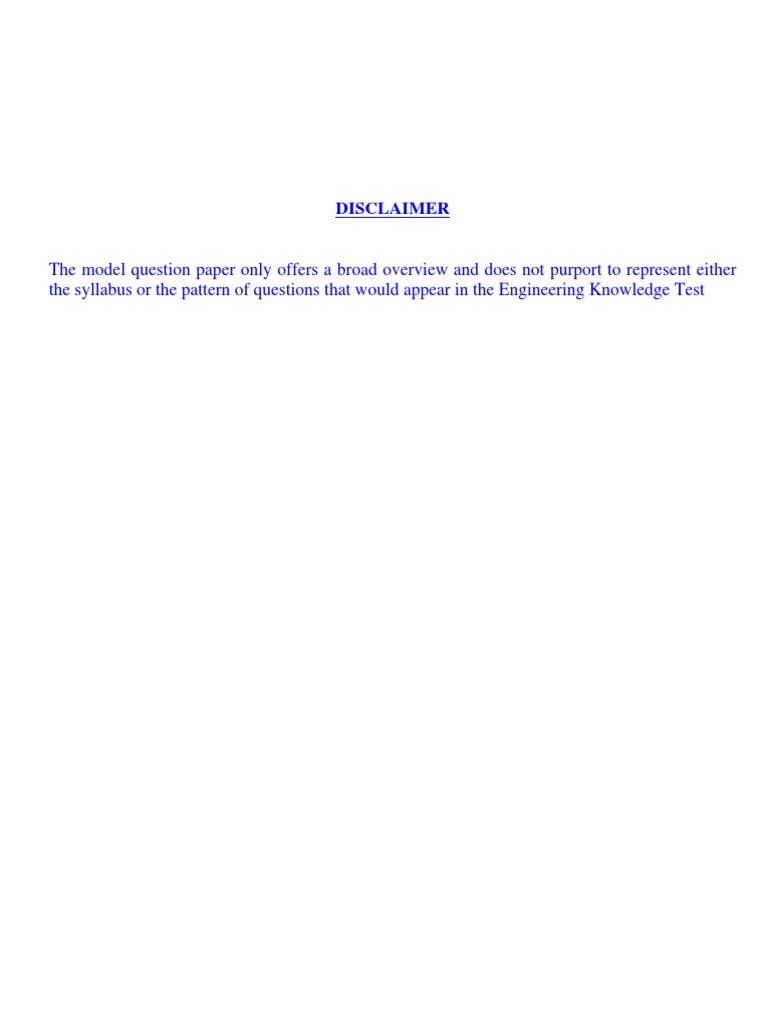 EKT Model Question Paper | PDF | Science & Mathematics | Computers