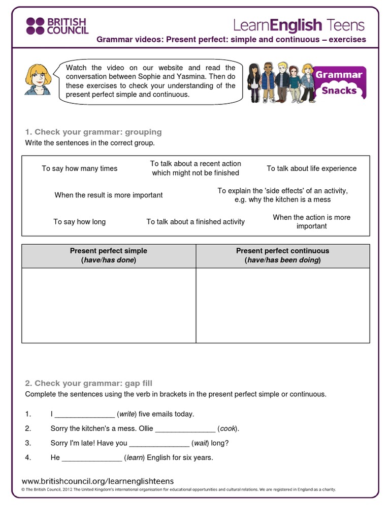 Present Perfect Tense Exercises: Understanding the Simple and ...