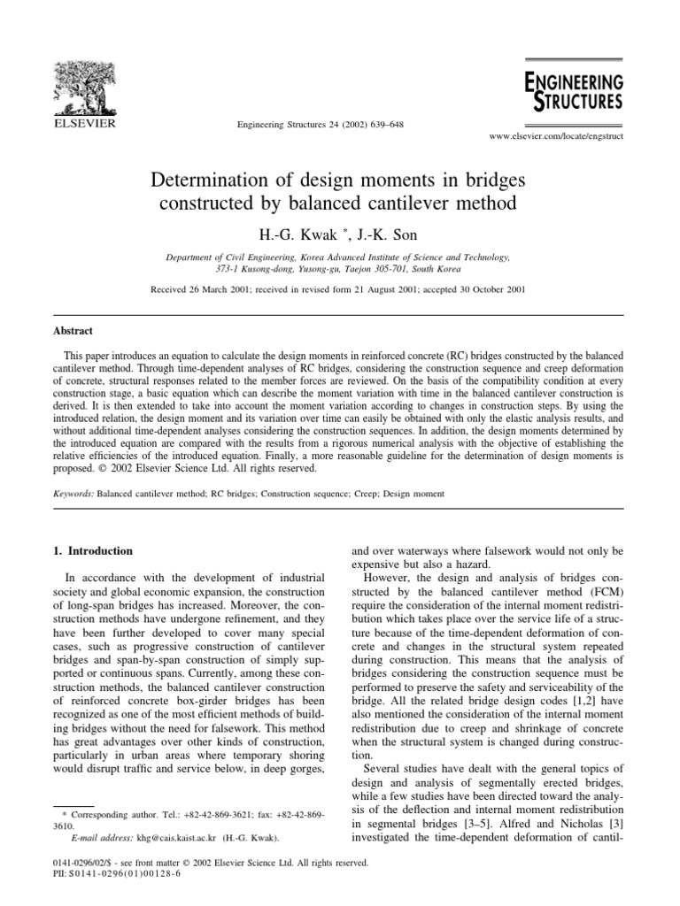 Determination of Design Moments in Bridges Constructed by Balanced ...