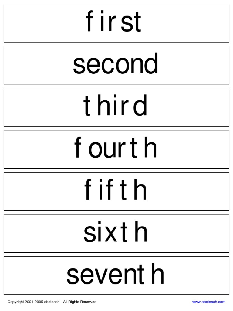 First Second Third Fourth Fifth Sixth Seventh | PDF