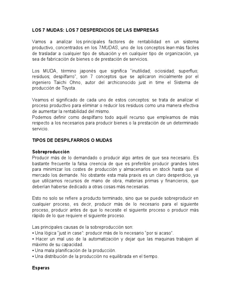 Los 7 Mudas | PDF | Inventario | Transporte