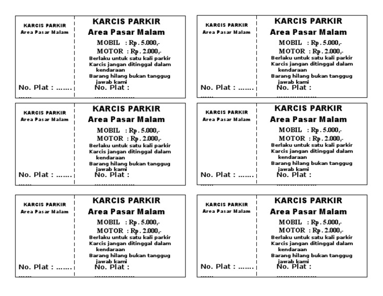 Karcis Pasar Malam | PDF