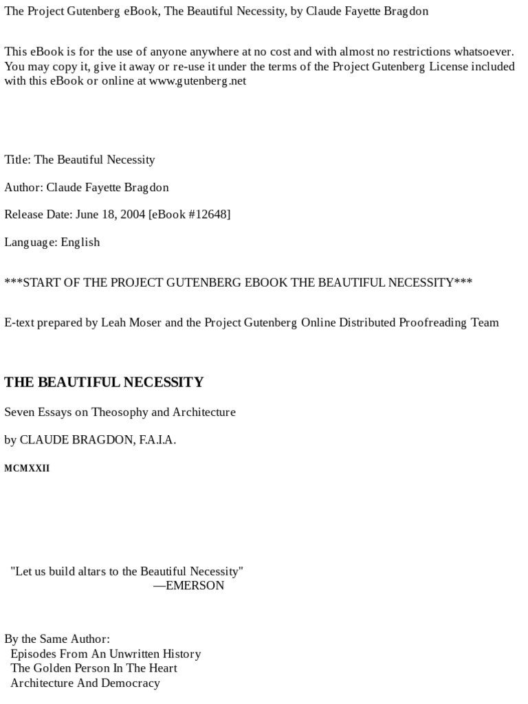 The Beautiful Necessity | PDF
