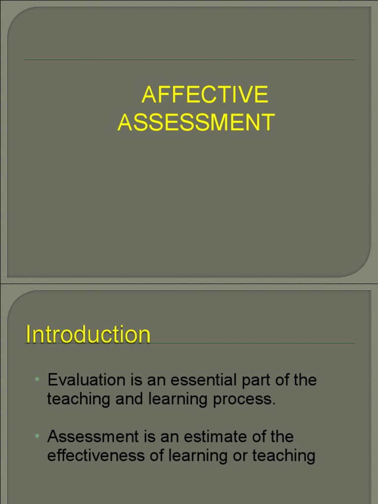 4.Affective Assessment | Affect (Psychology) | Educational Assessment