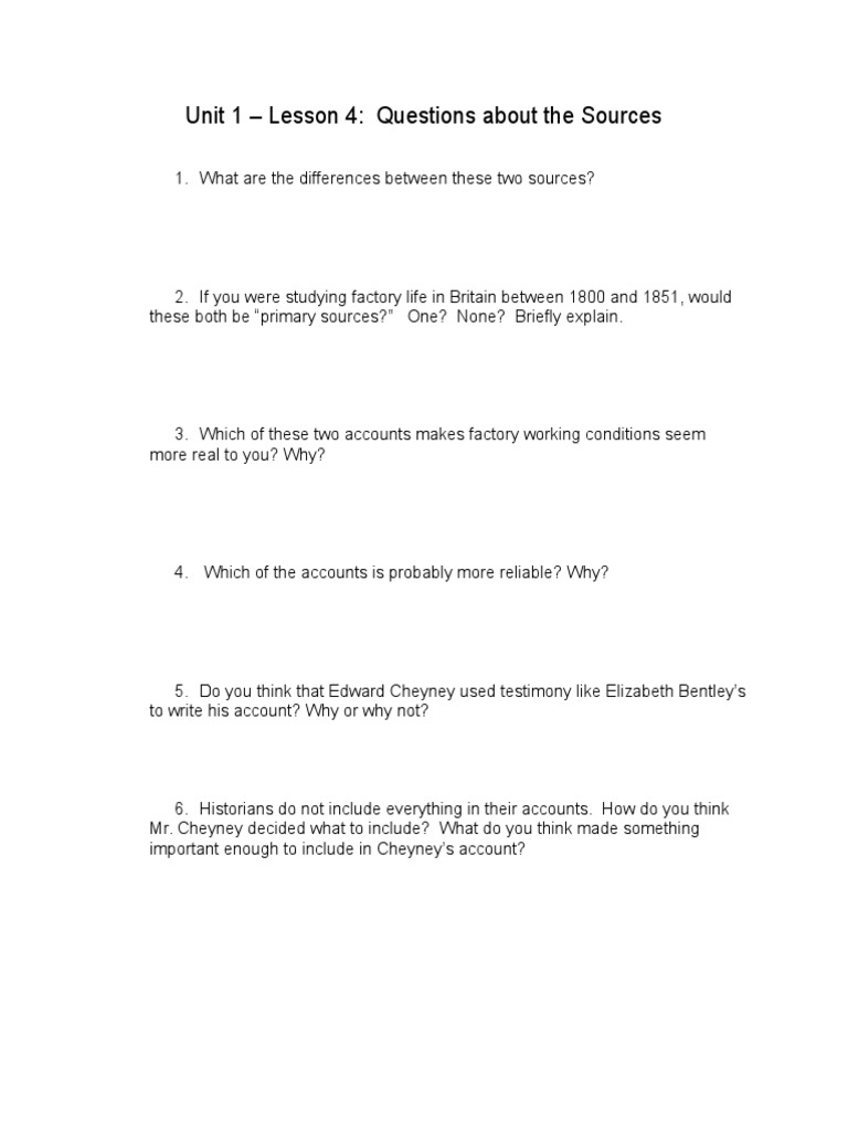 4 Questions About Sources | PDF