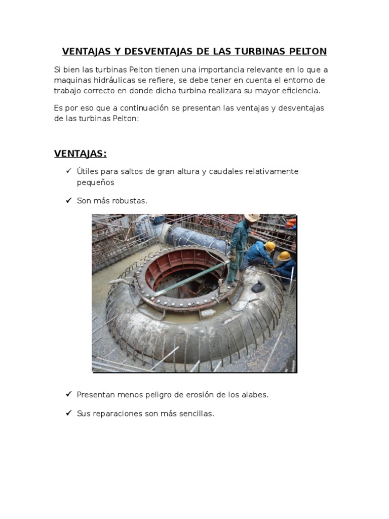 Ventajas Y Desventajas De Las Turbinas Pelton Pdf Hogar Jardinería