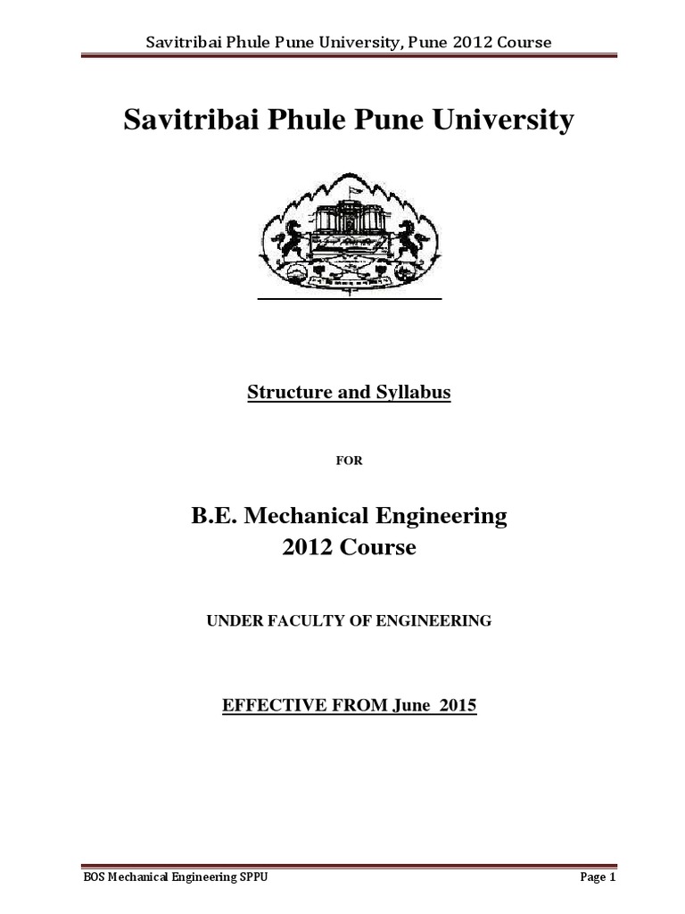 SPPU Mechanical Engineering Syllabus 2012 | PDF | Reliability ...
