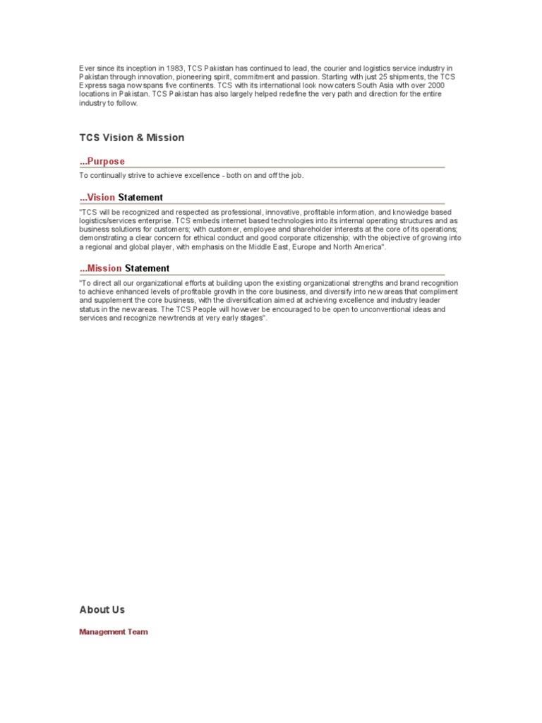 TCS Presentation | PDF | Logistics | Business