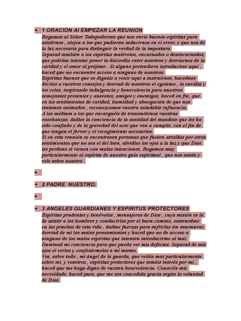 Oración Al Empezar La Reunion | PDF | Espíritu | orador del Señor