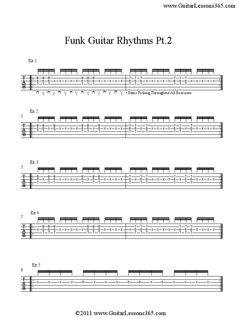 Funk Guitar Rhythms Pt2 | PDF