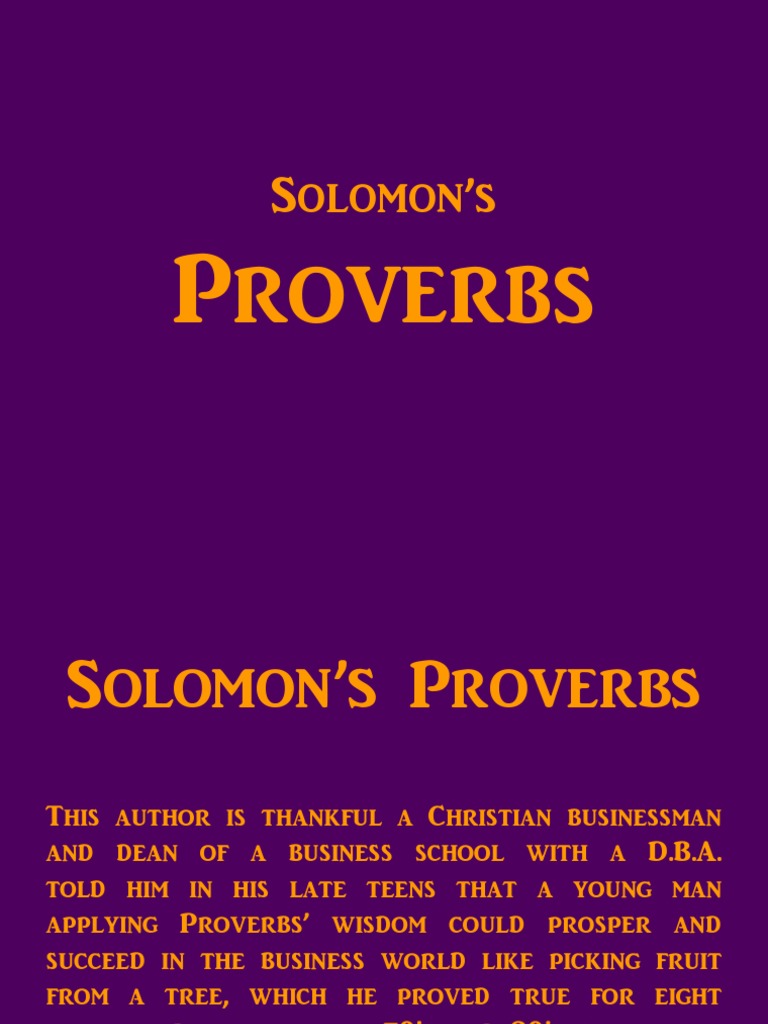 Solomons-proverbs- Very Clear Summary | Book Of Proverbs | Wisdom