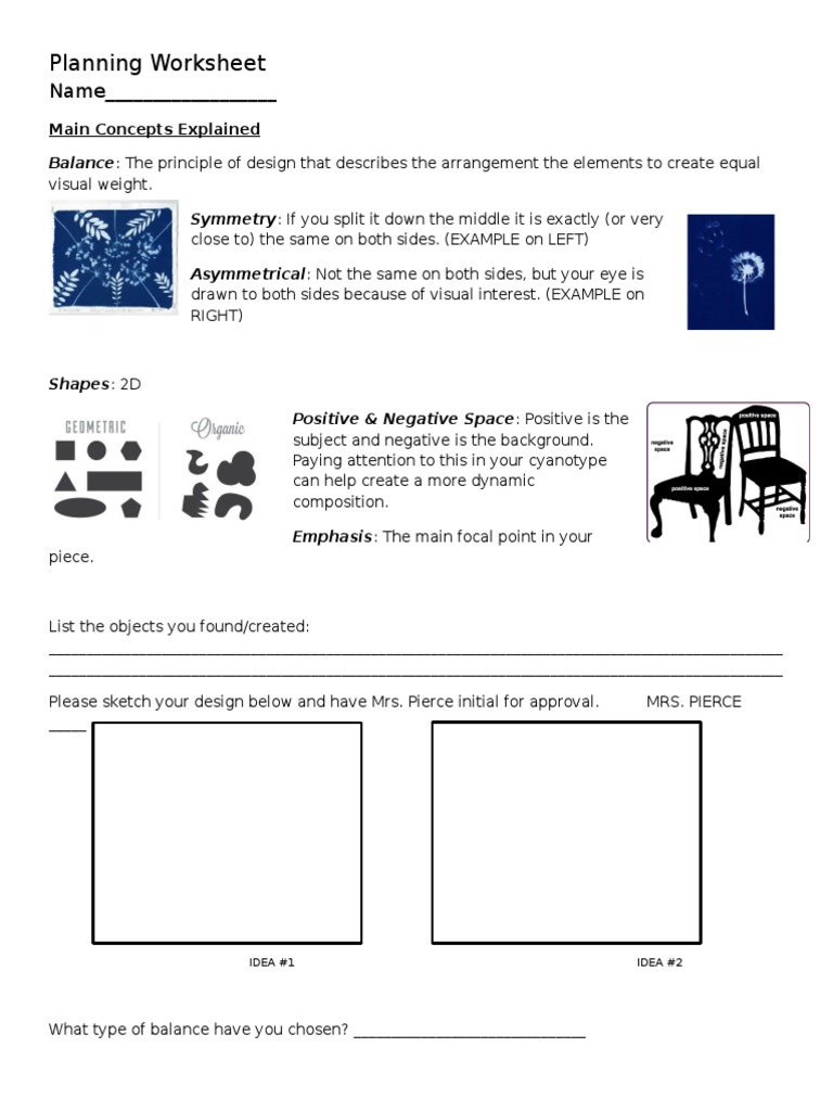 Planning Worksheet | PDF