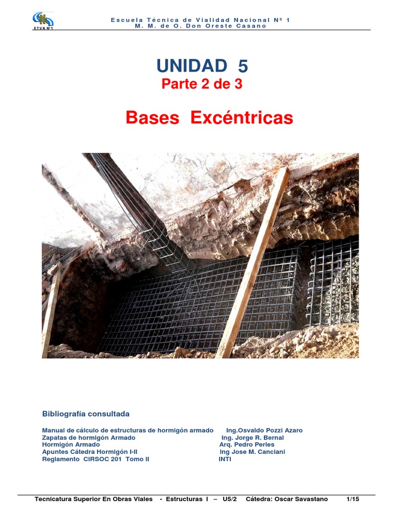 Diseño de Bases Excéntricas en Obras Viales | PDF | Estrés (Mecánica) | Tensor