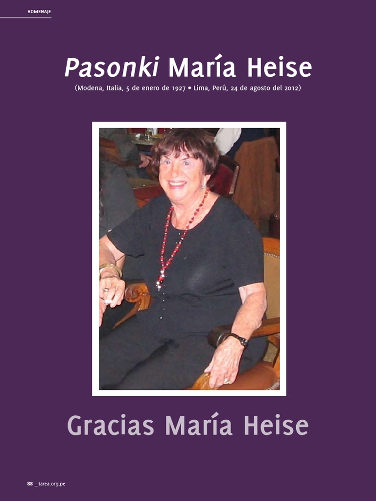 Homenaje Maria Heise | PDF | Perú | Italia