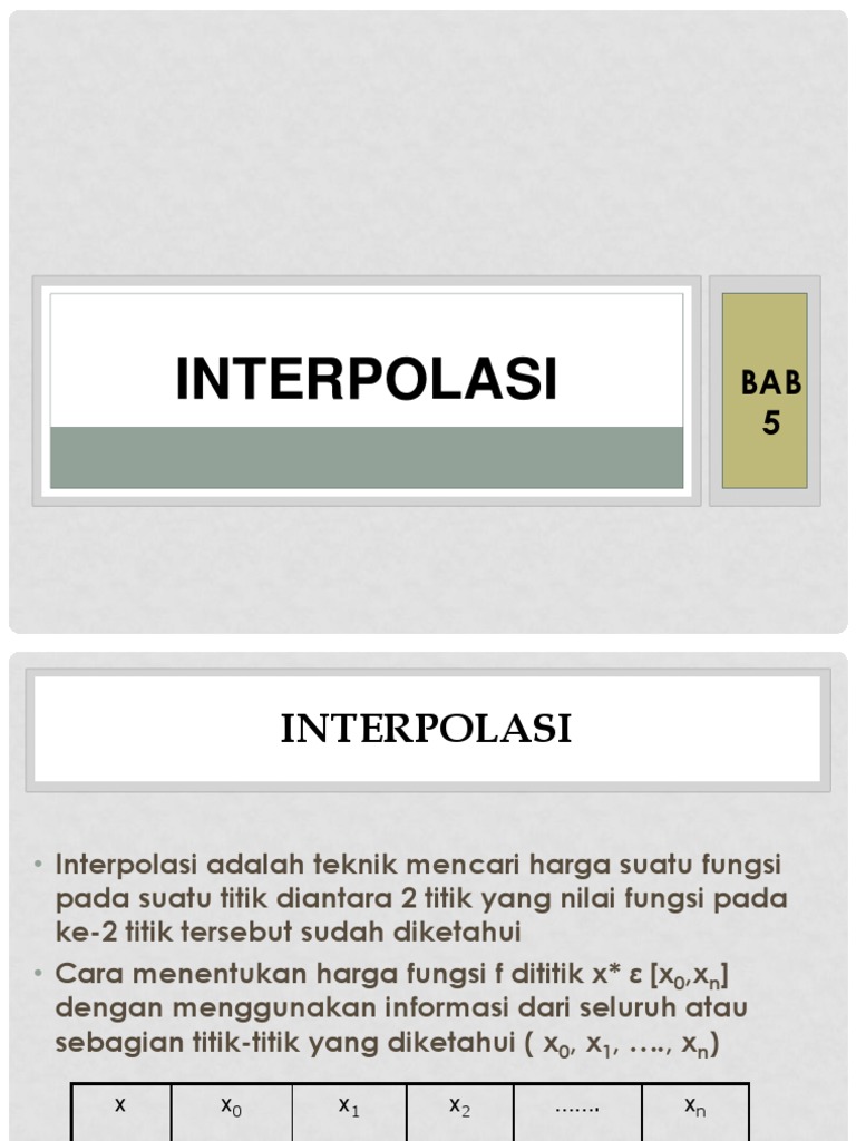 Teknik Interpolasi: Linear dan Kuadrat | PDF | Metode & Bahan Ajar ...