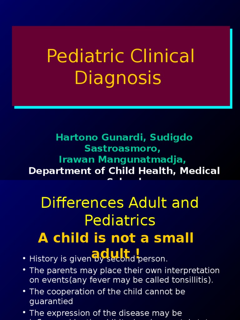 K01 Pediatric Clinical Diagnosis | PDF | Infants | Physical Examination