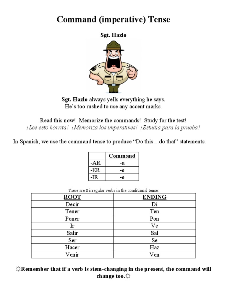 Command Tense Review | PDF