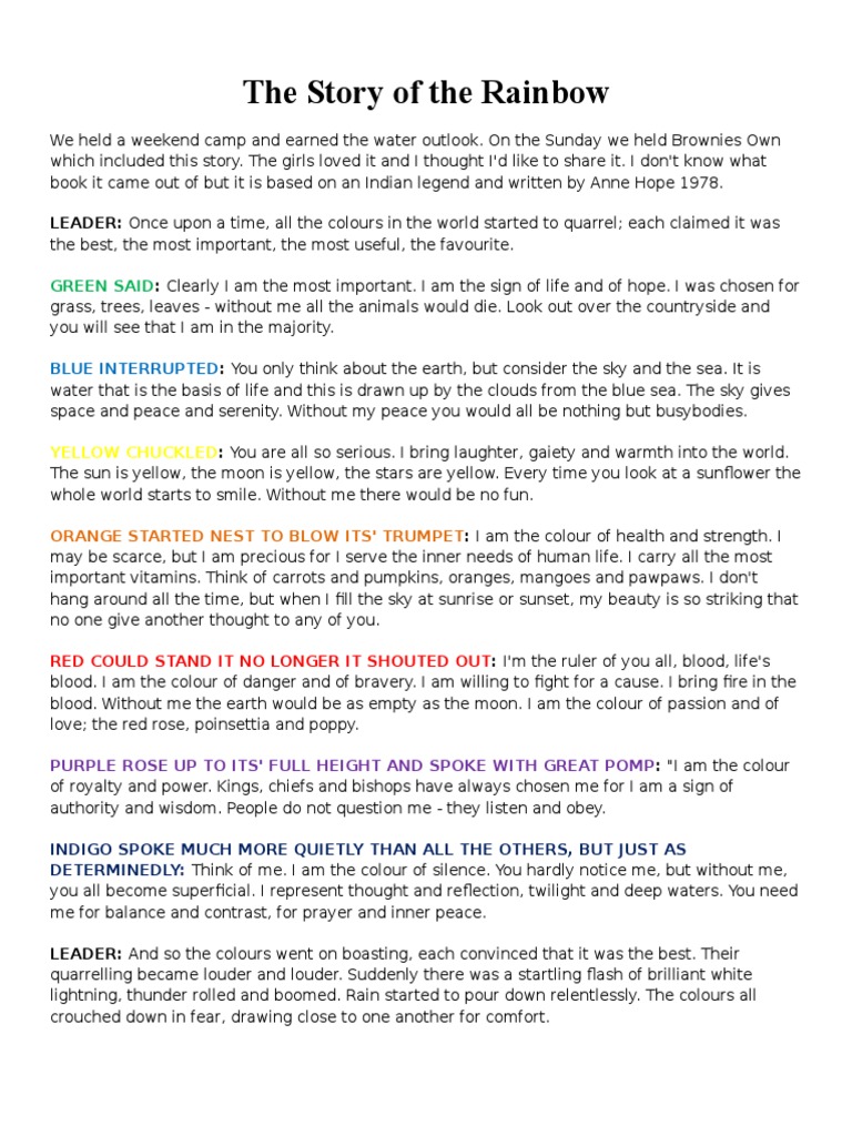 The Story of The Rainbow | PDF | Nature