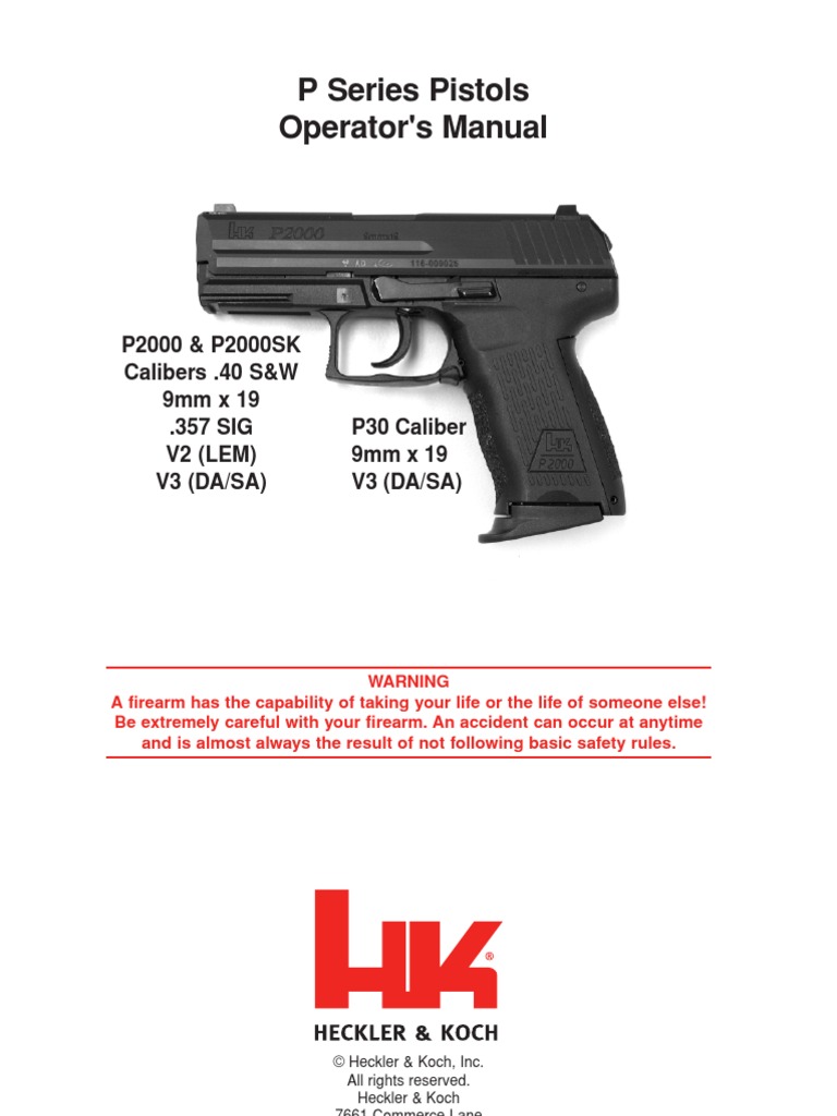 HK p2000 | PDF | Trigger (Firearms) | Handgun