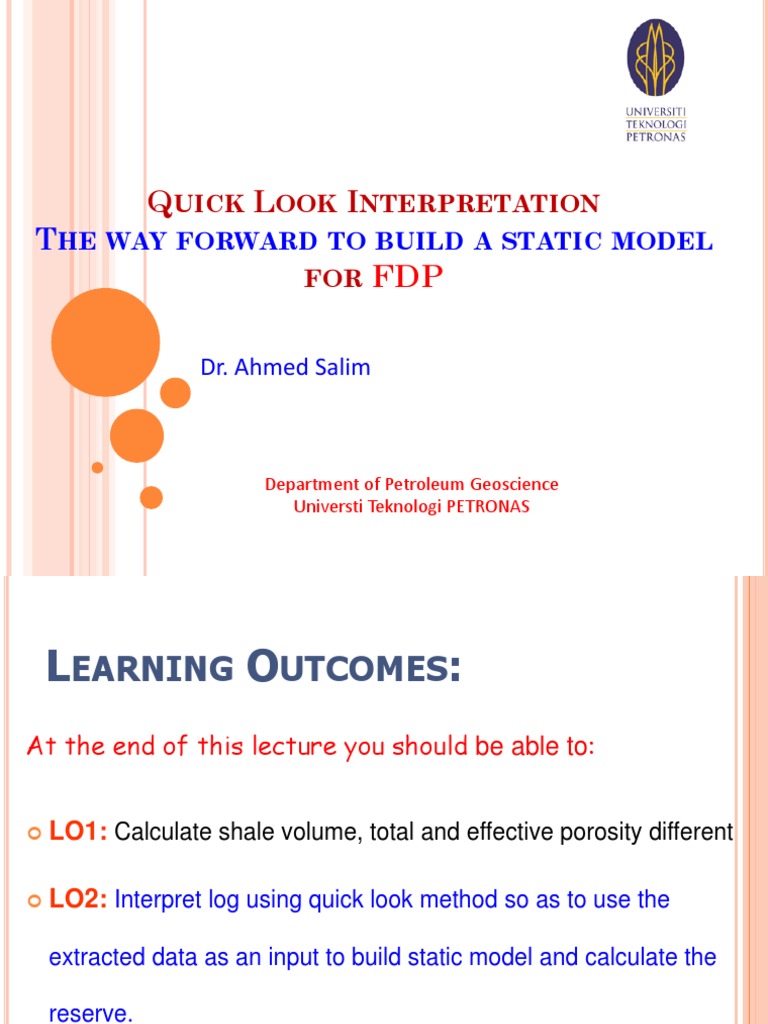 Final 1 Quick Look Interpretation | PDF | Porosity | Petroleum Reservoir