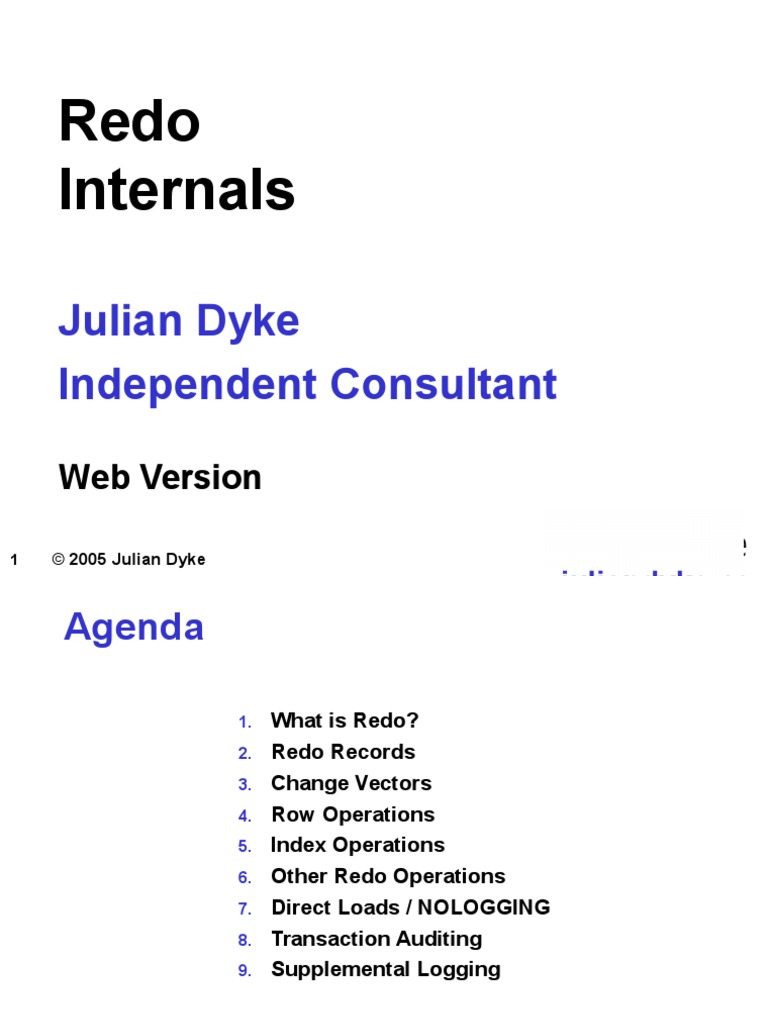 Redo Internals | PDF | Oracle Database | Database Index