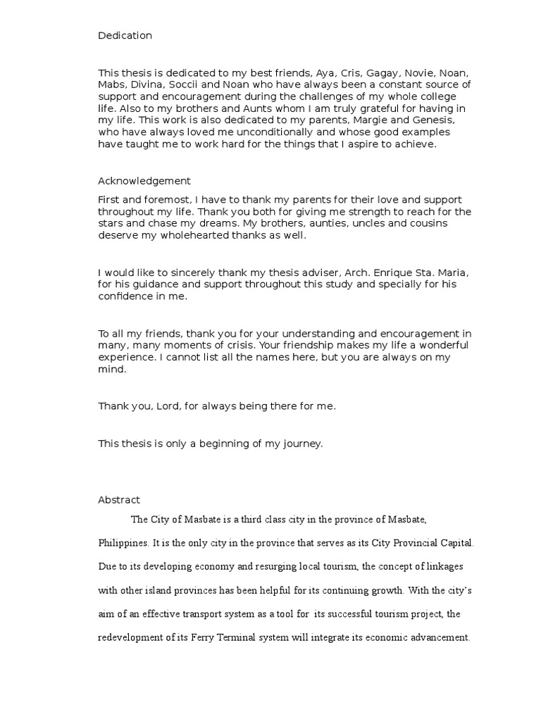 Thesis Dedication Examples and Acknowledgements | PDF | Sustainability ...