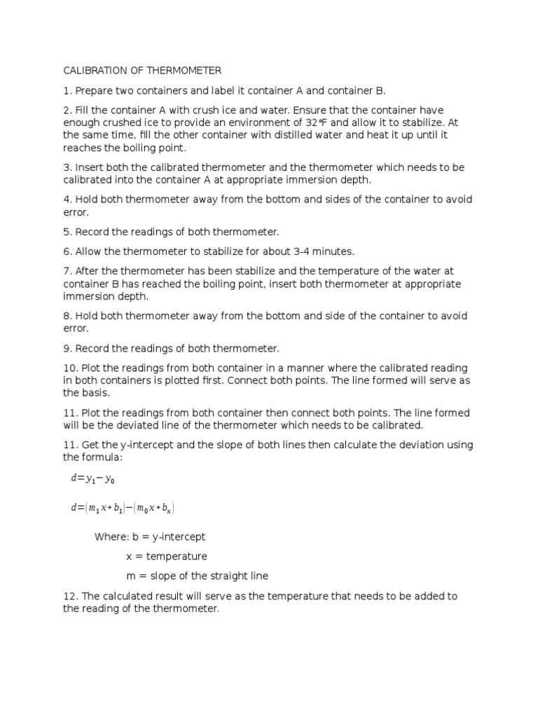 Calibration of Thermometer | PDF | Teaching Methods & Materials