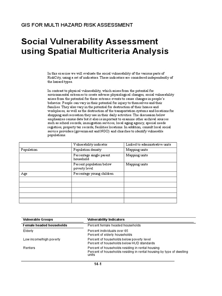 RiskCity Exercise Social Vulnerability | PDF | Geographic Information ...