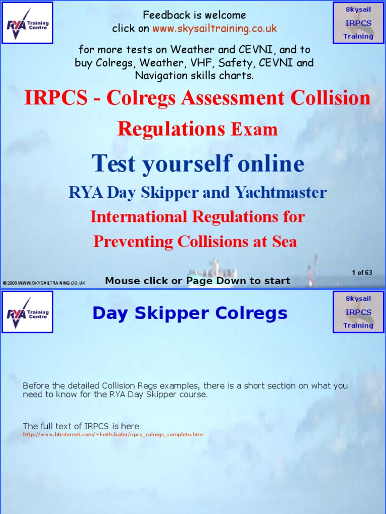 Irpcs Colregs Test | PDF | Traffic | Water Transport