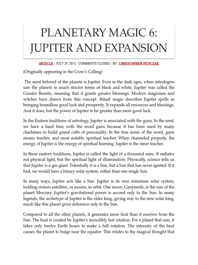Planetary Magic | PDF | Planets | Jupiter