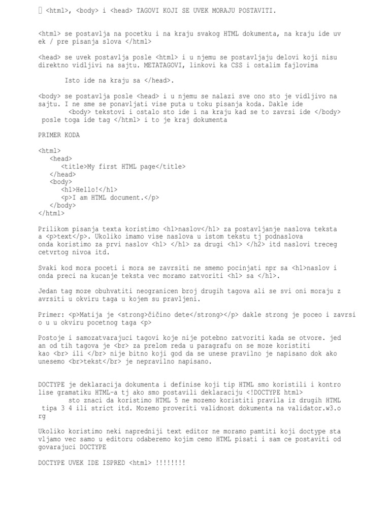 HTML 5 Kodovi | PDF