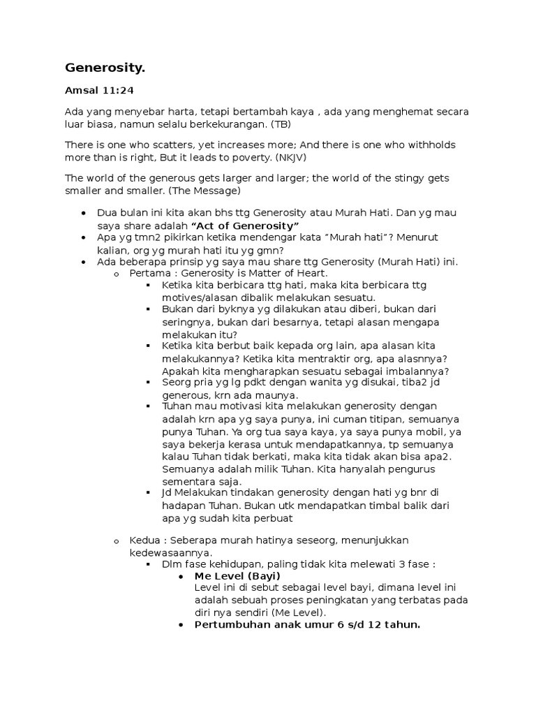 Generosity | PDF
